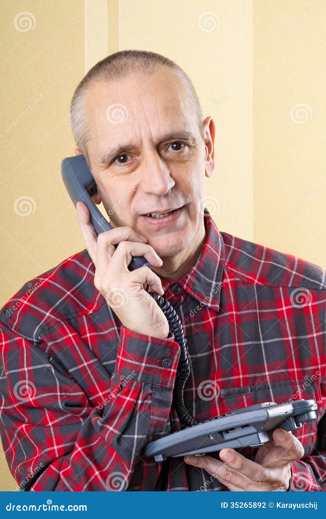 Amicable Man on Phone stock photo. Image of call, business - 35265892
