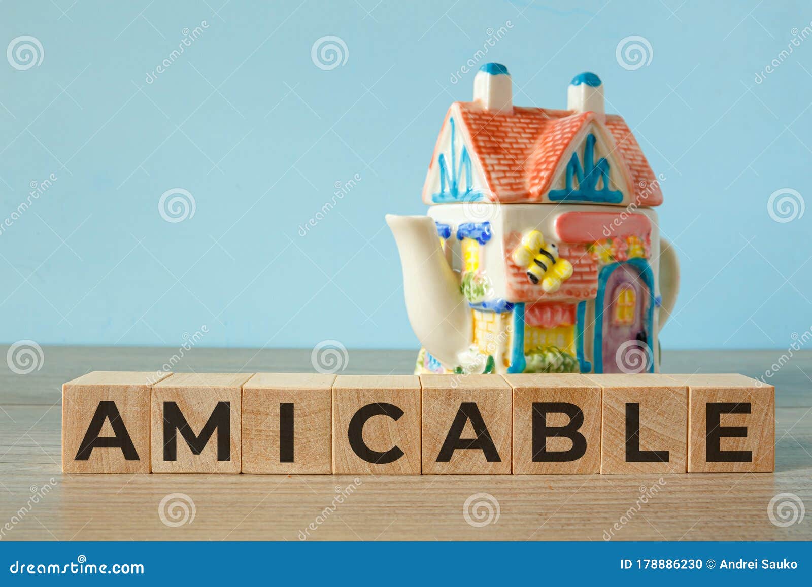 Amicable - Word on Wooden Cubes Stock Photo - Image of family, anger ...