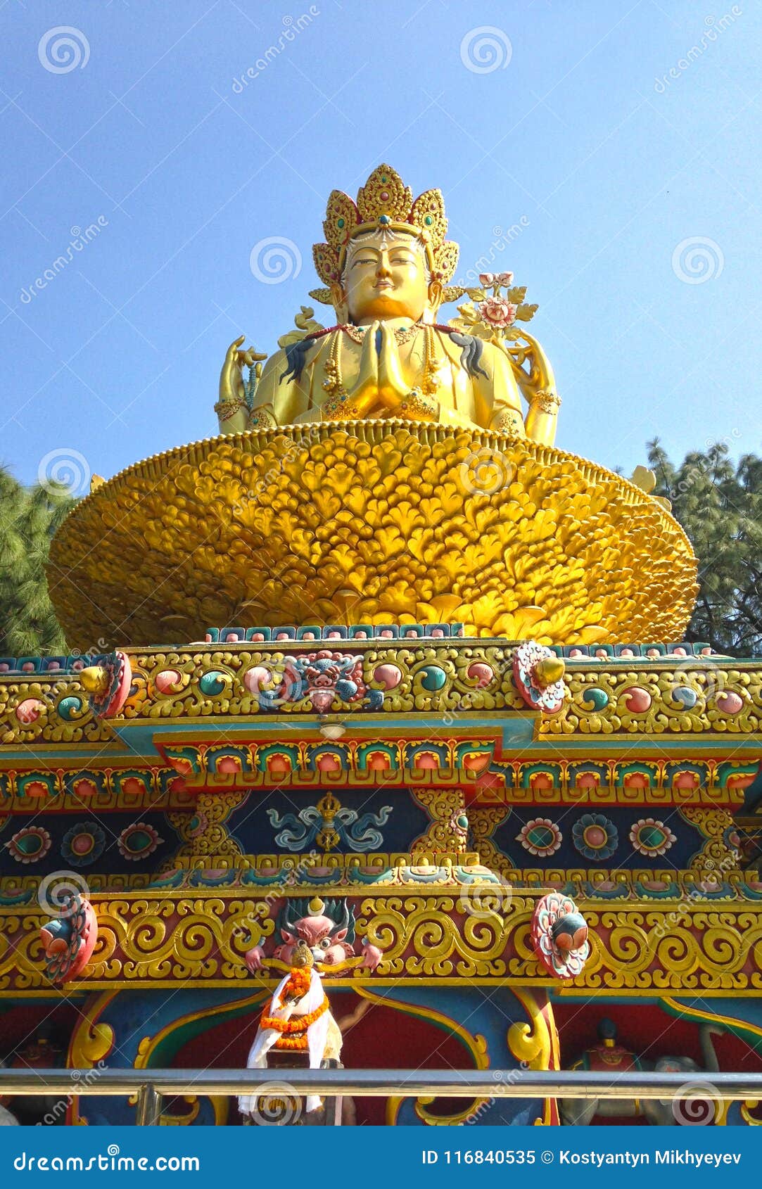Amideva Buddha Park in Kathmandu Stock Image - Image of stone, sanctity ...