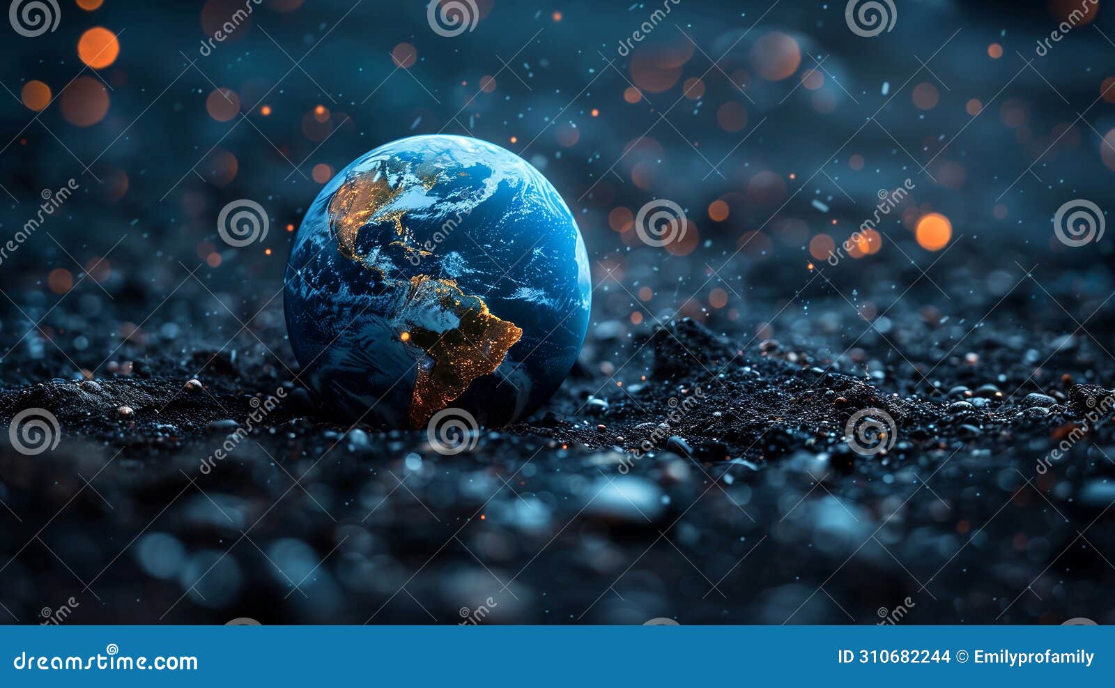 Amidst the Vast Expanse of Space, Tiny Earth Orbits, Marking the ...