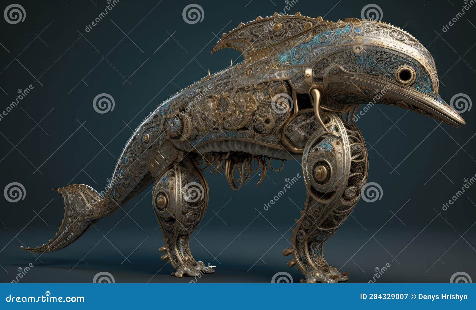 Amidst the Waves, Anthropomorphic Dolphin Stands Tall in Its Formidable ...