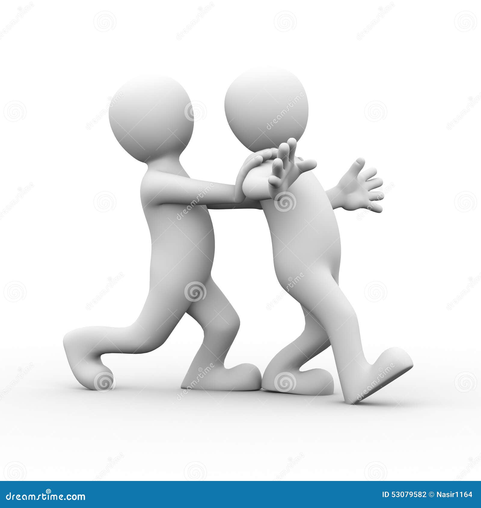 Amigo 3d Que Empurra a Pessoa Ilustração Stock - Ilustração de renda ...