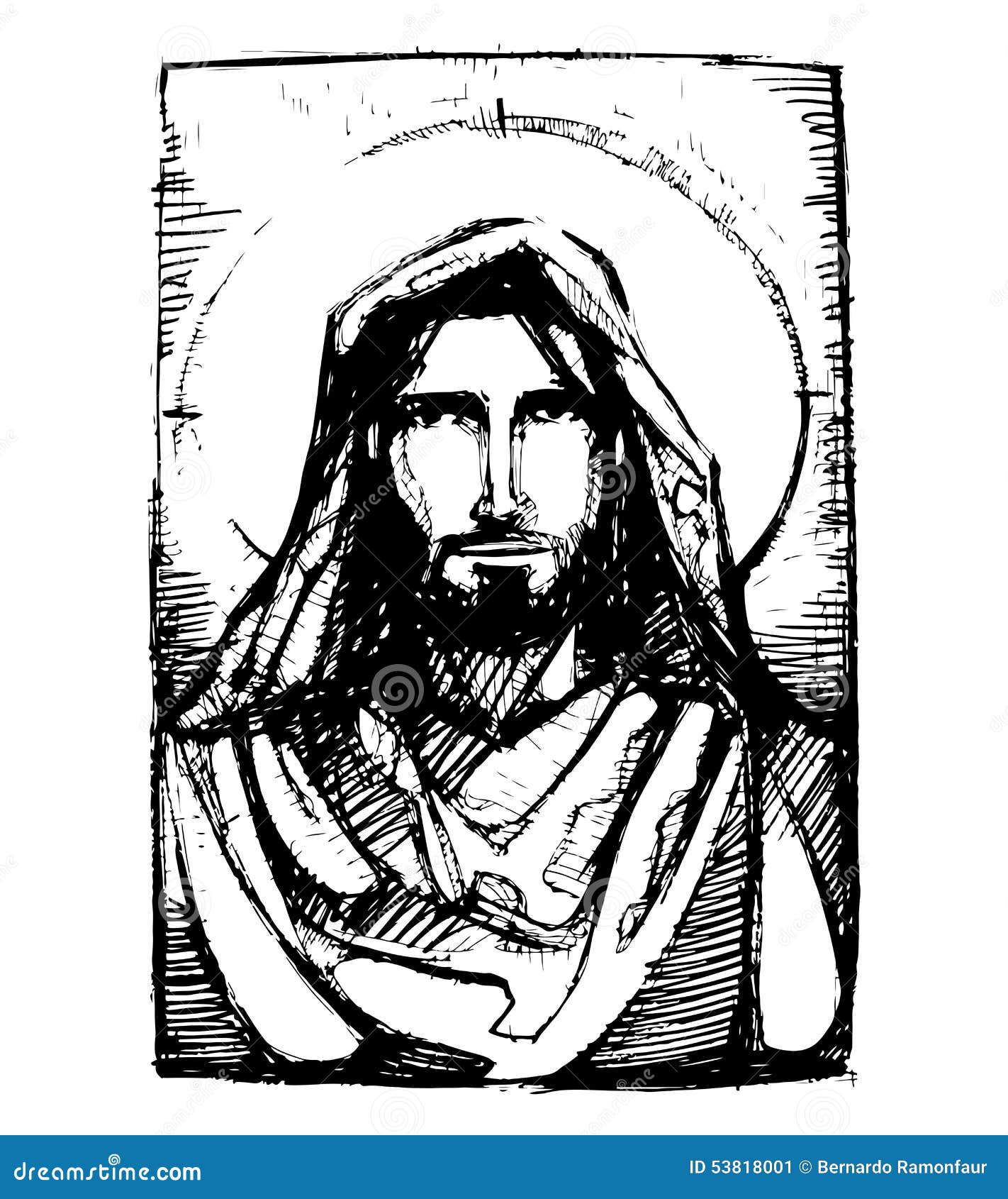 Amigo de Jesús ilustración del vector. Ilustración de mano - 53818001