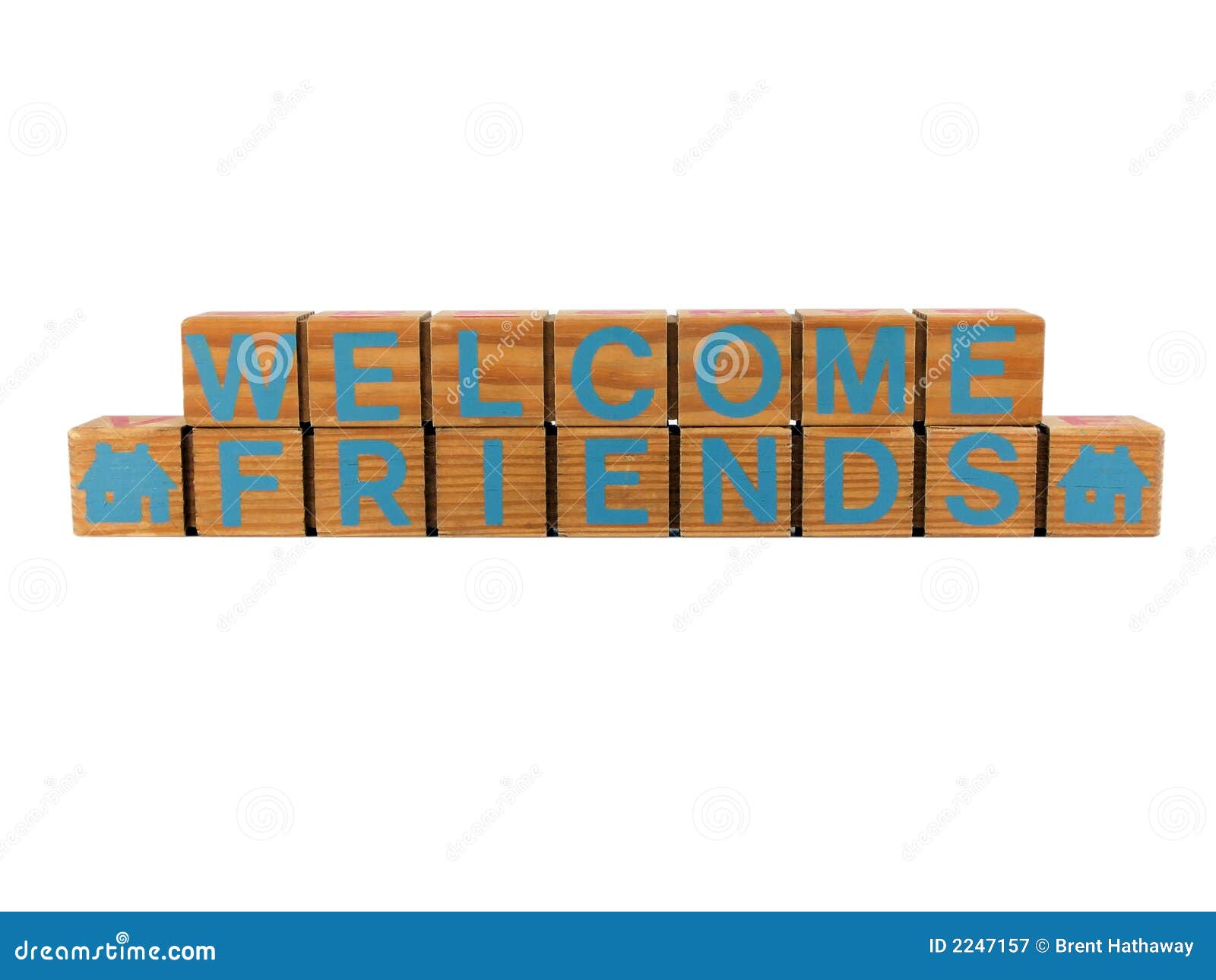 Amigos bem-vindos imagem de stock. Imagem de blocos, madeira - 2247157