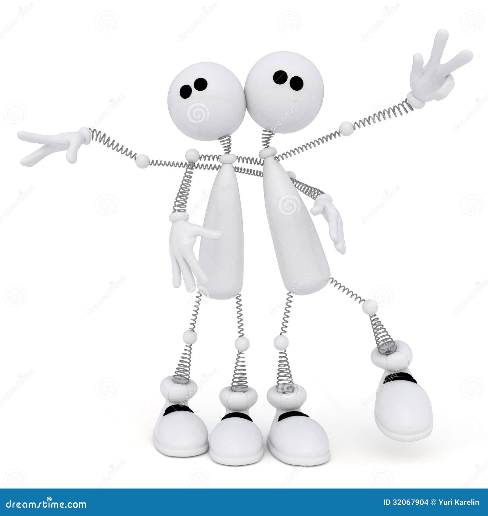 Amigos 3d em um abraço. ilustração stock. Ilustração de fundo - 32067904