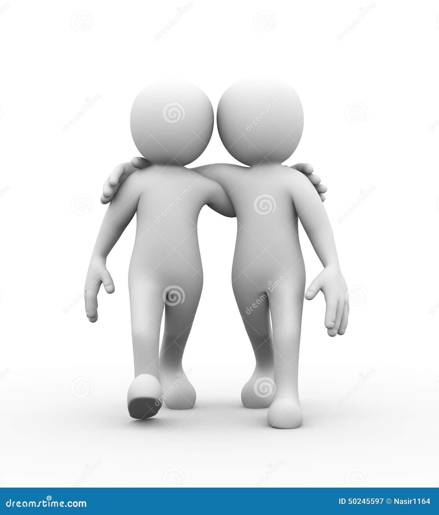 Amigos 3d que andam junto ilustração stock. Ilustração de conversa ...