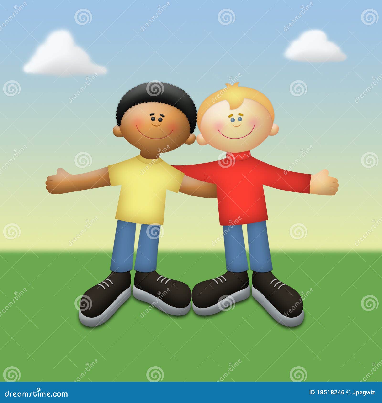 Amigos del color stock de ilustración. Ilustración de rubio - 18518246