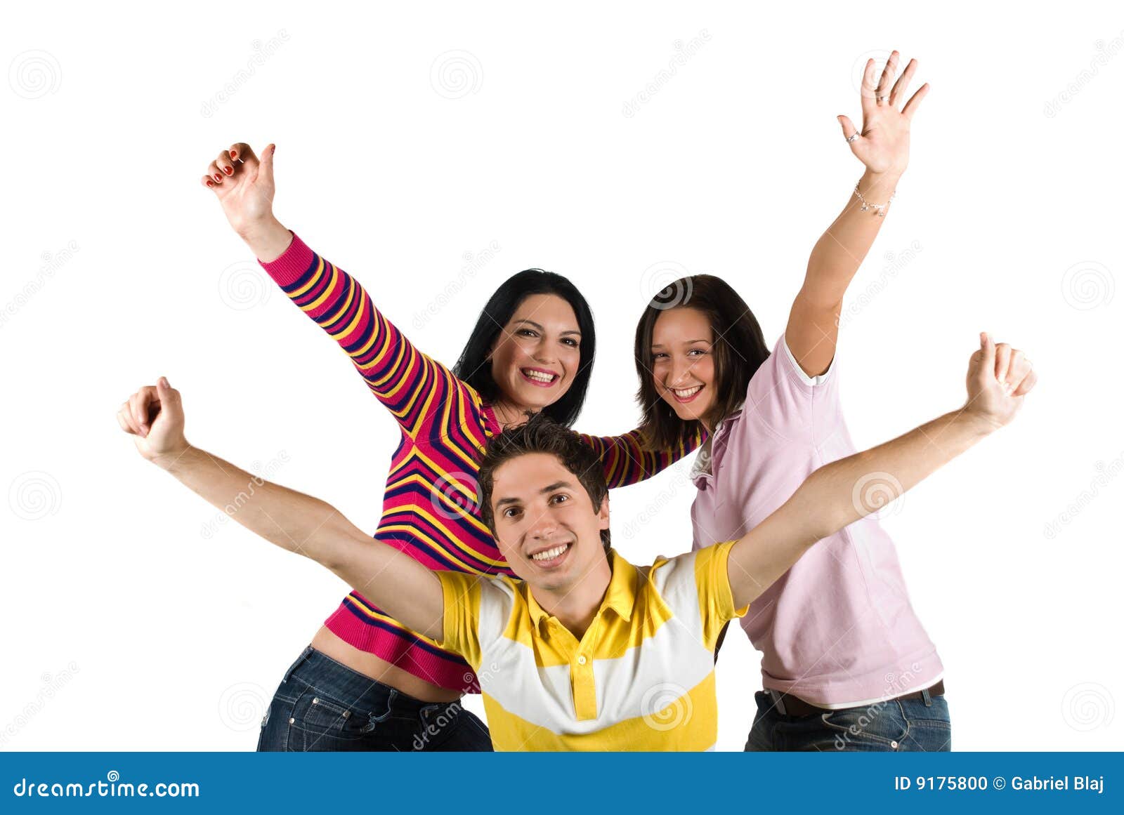 Amigos felizes foto de stock. Imagem de bonito, colorido - 9175800