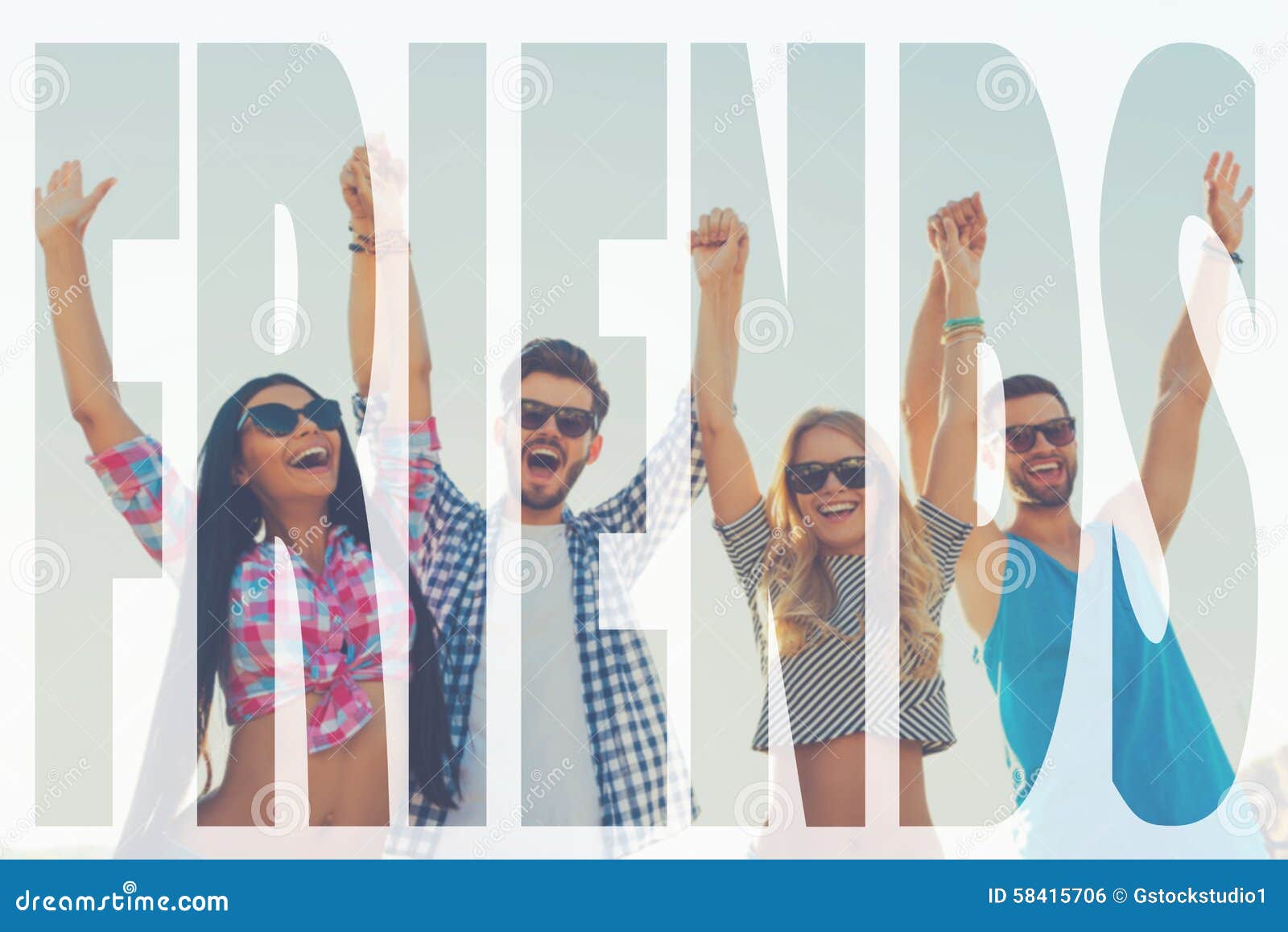 Amigos por siempre stock de ilustración. Ilustración de efecto - 58415706