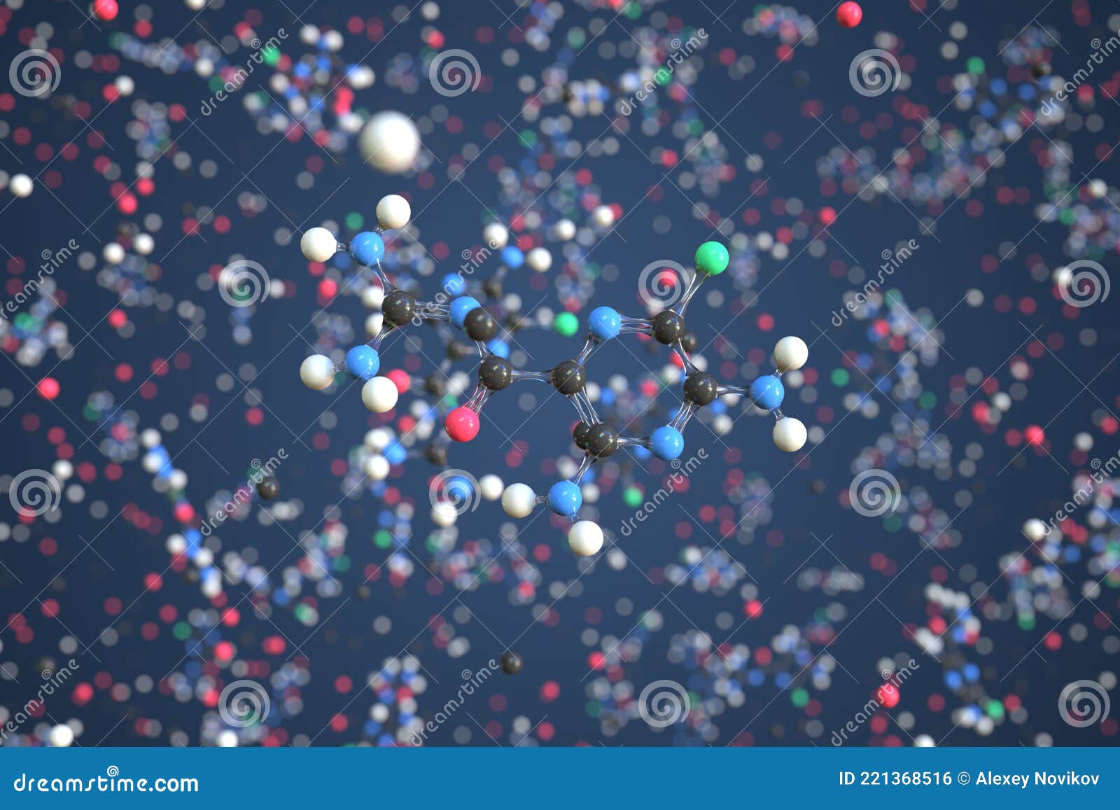Amiloride Molecular Structure, 3d Model Molecule, Potassium-sparing ...