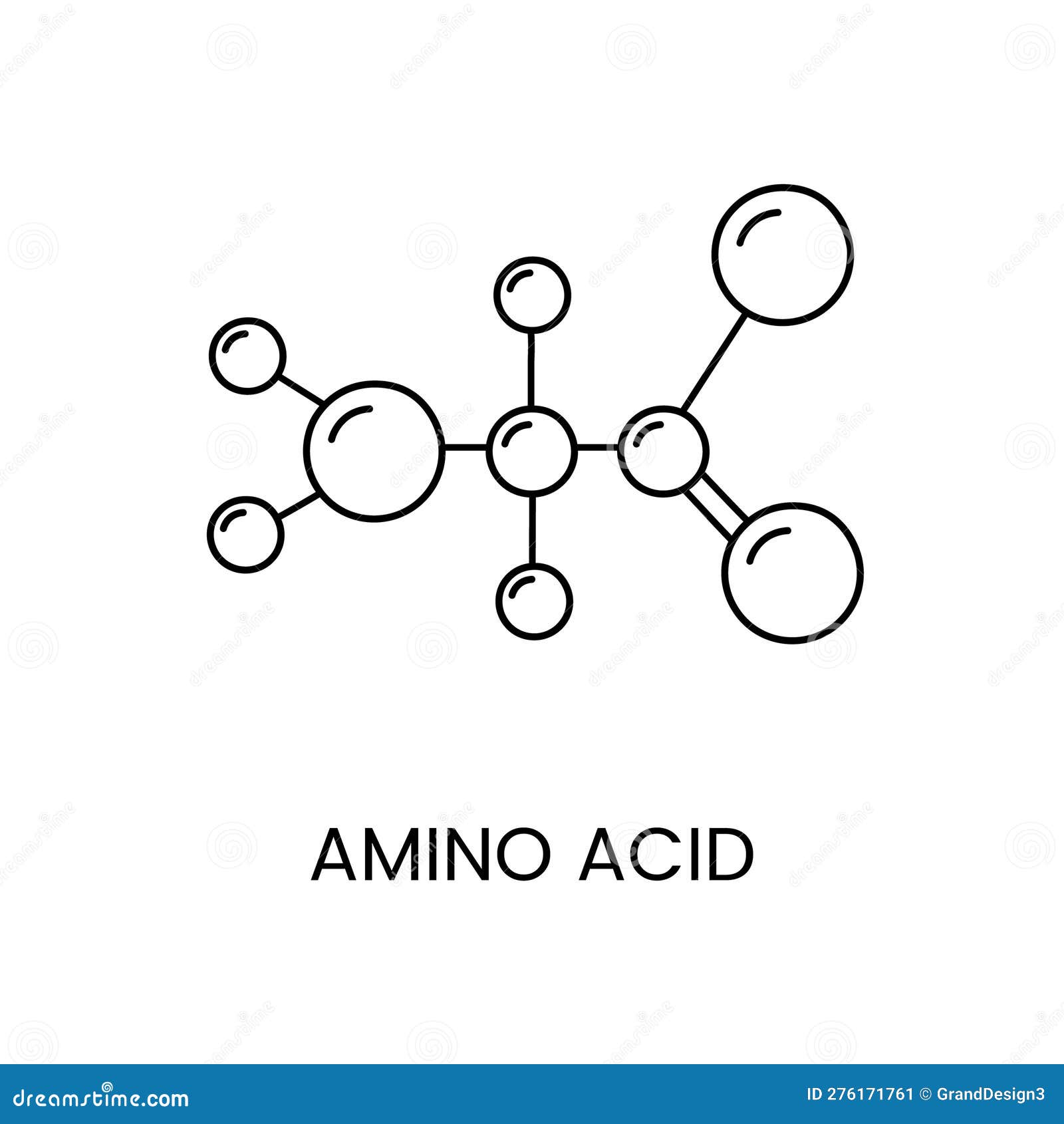 Amino Acid Line Icon in Vector. Stock Vector - Illustration of black ...