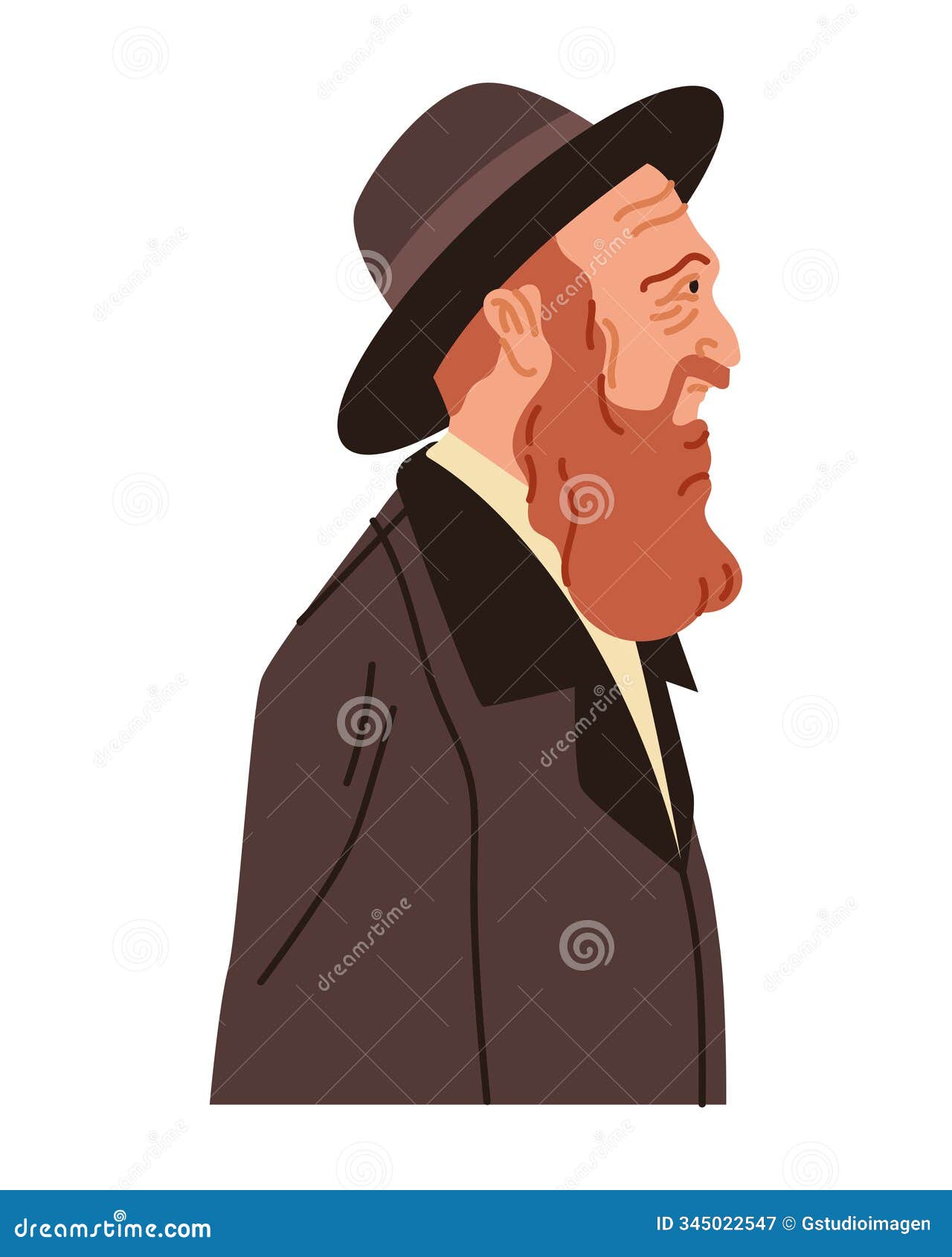 Amish Man Character Vector Illustration | CartoonDealer.com #342880220