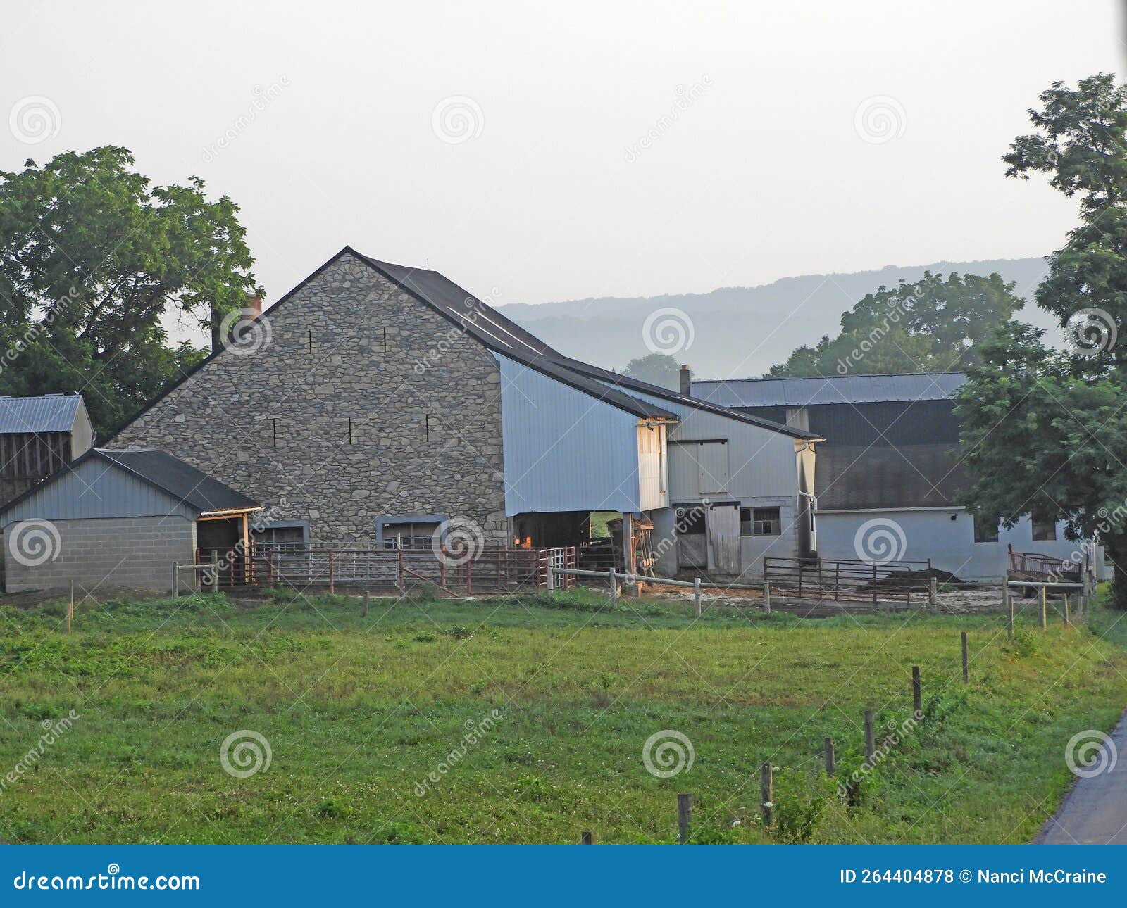 Amish Historic Stone Barn with Ventilation and Light Slats Stock Photo ...
