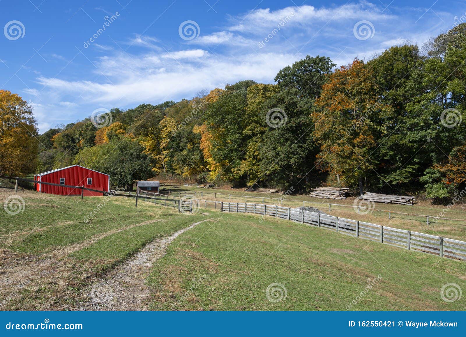 Amish red barn stock image. Image of landscape, country - 162550421