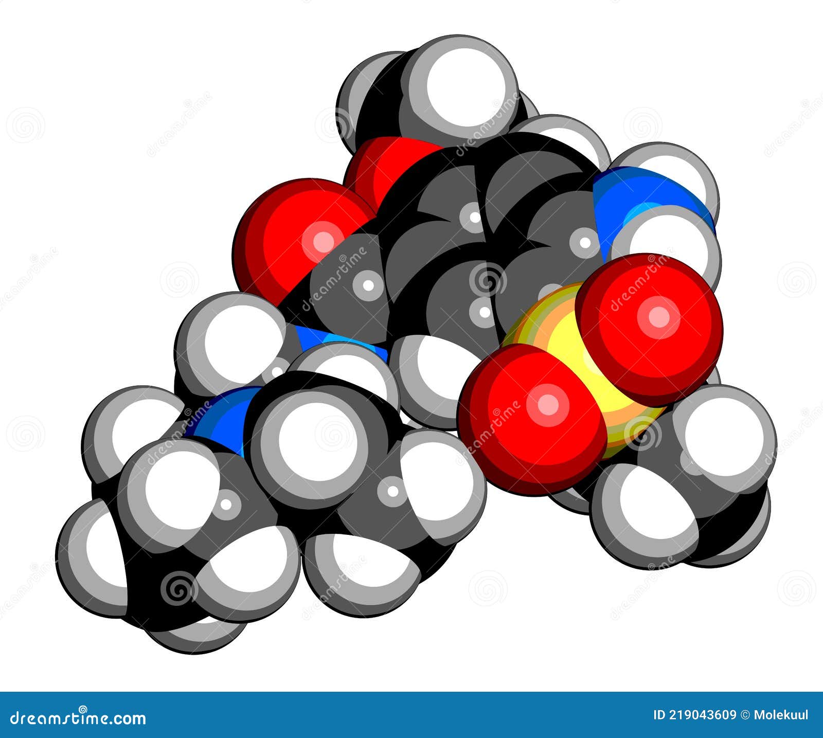 Amisulpride Drug Molecule. 3D Rendering Stock Vector - Illustration of ...