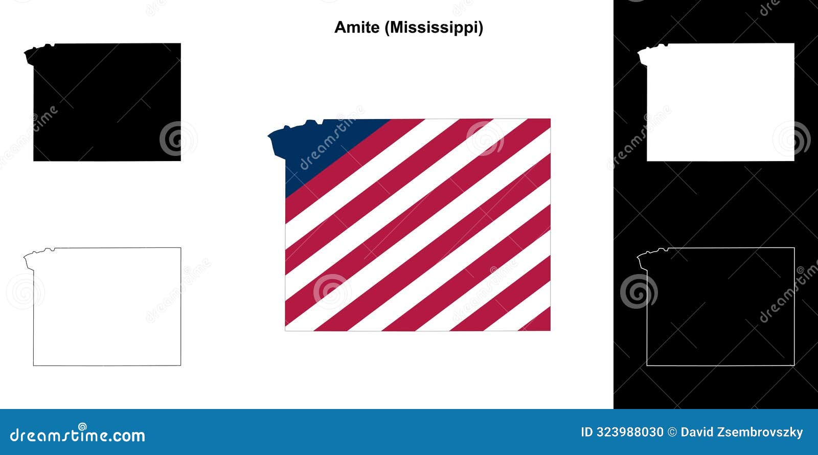 Amite outline map stock illustration. Illustration of mississippi ...
