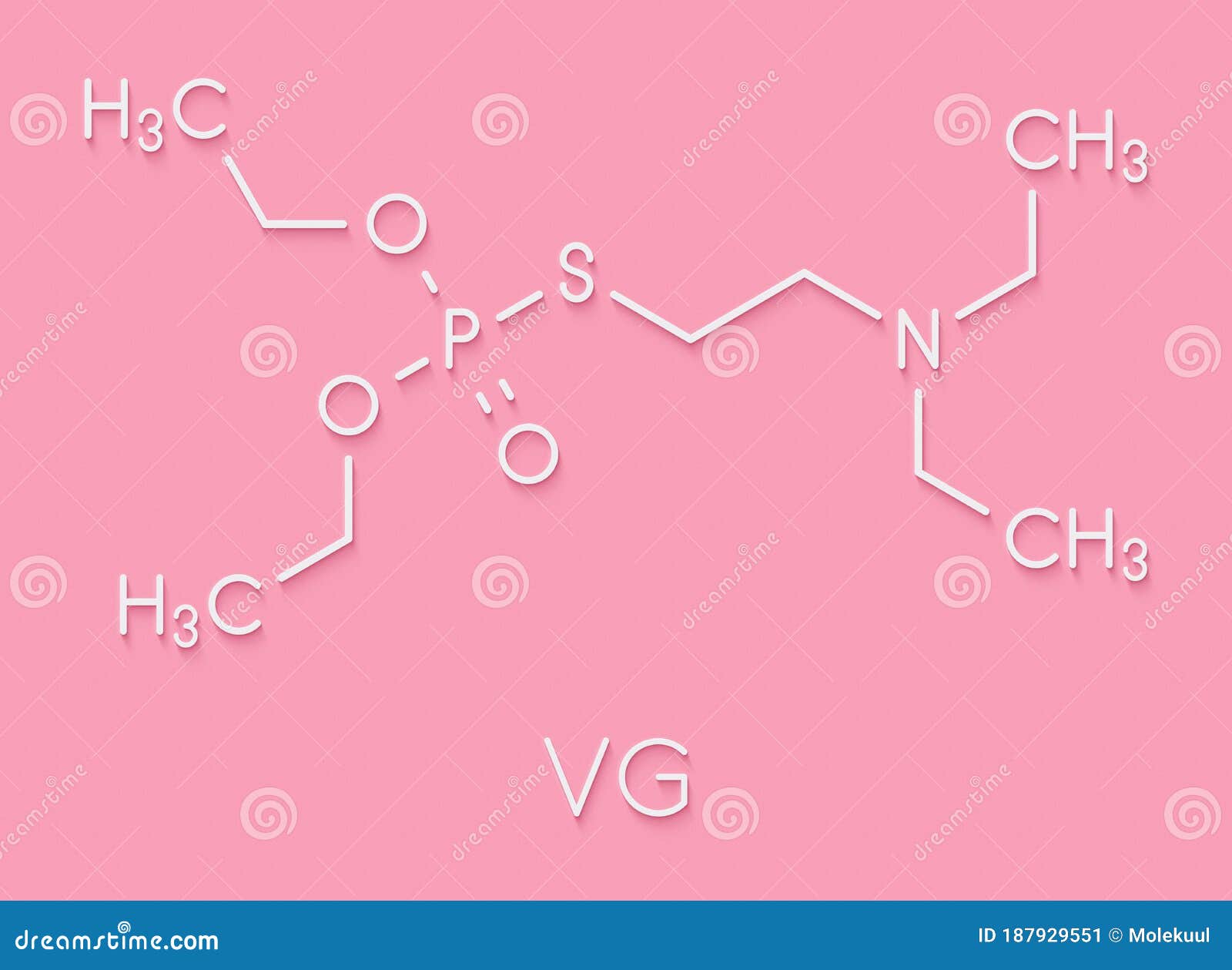 Amiton VG Nerve Agent Molecule. Skeletal Formula. Stock Illustration ...