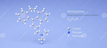Amitriptyline Molecule, Molecular Structures, Dopamine Antagonists, 3d ...