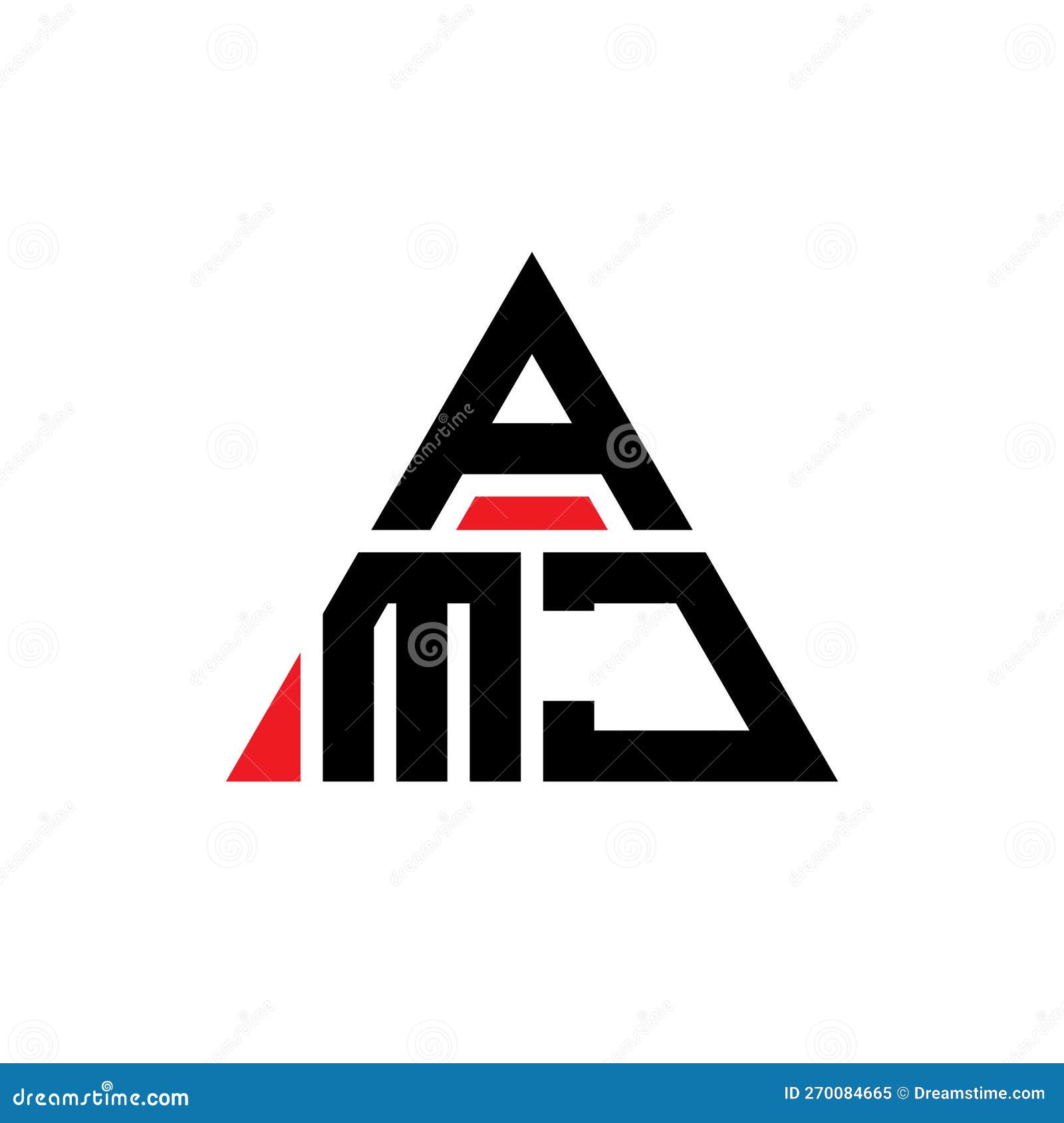 AMJ Triangle Letter Logo Design with Triangle Shape. AMJ Triangle Logo ...