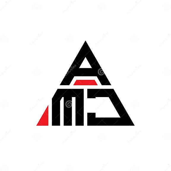 AMJ Triangle Letter Logo Design with Triangle Shape. AMJ Triangle Logo ...