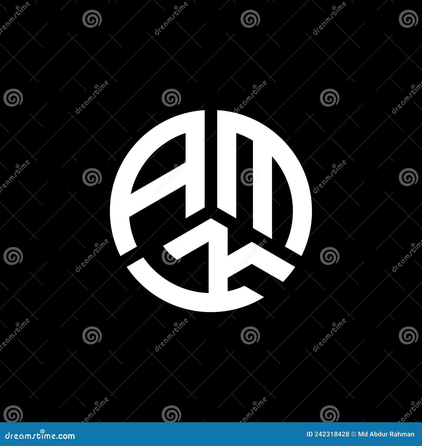 AMK Letter Logo Design On White Background. AMK Creative Initials ...