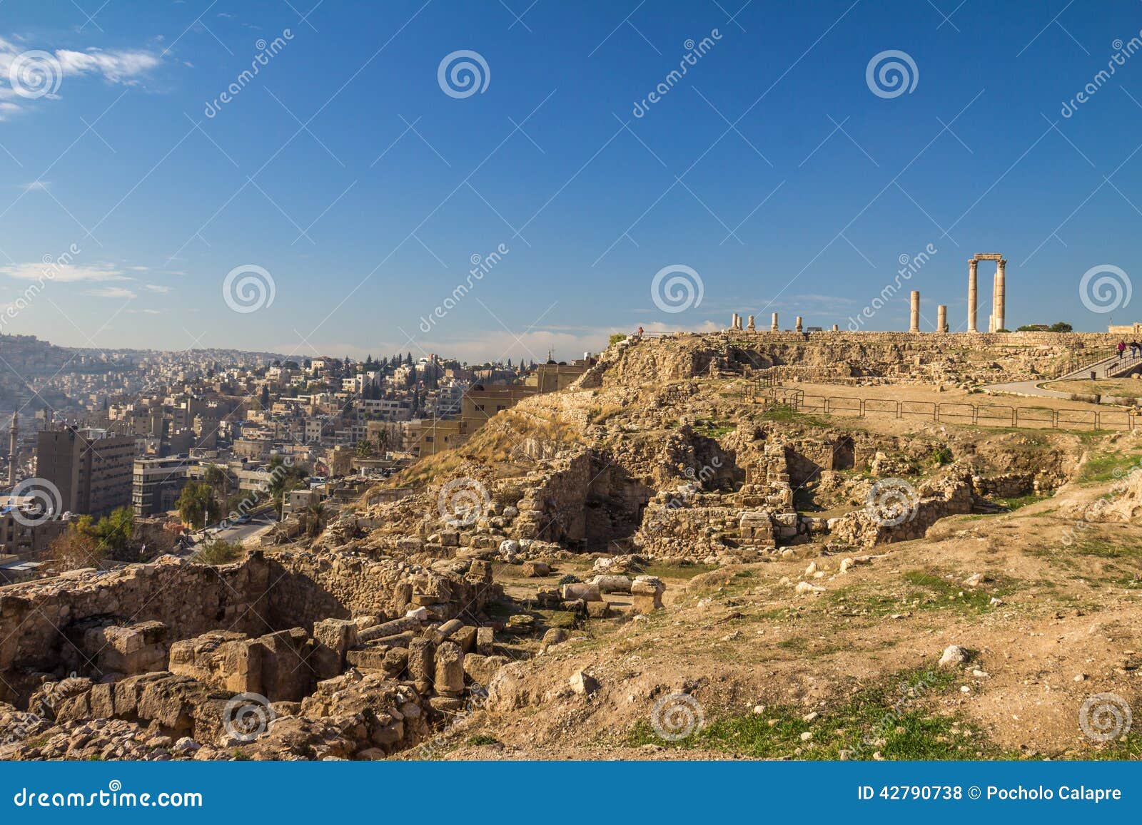 Amman Citadel Jordan stock photo. Image of middle, ruins - 42790738