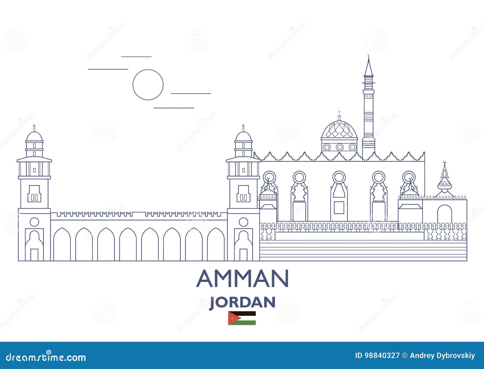 Amman City Skyline, Jordan stock vector. Illustration of famed - 98840327