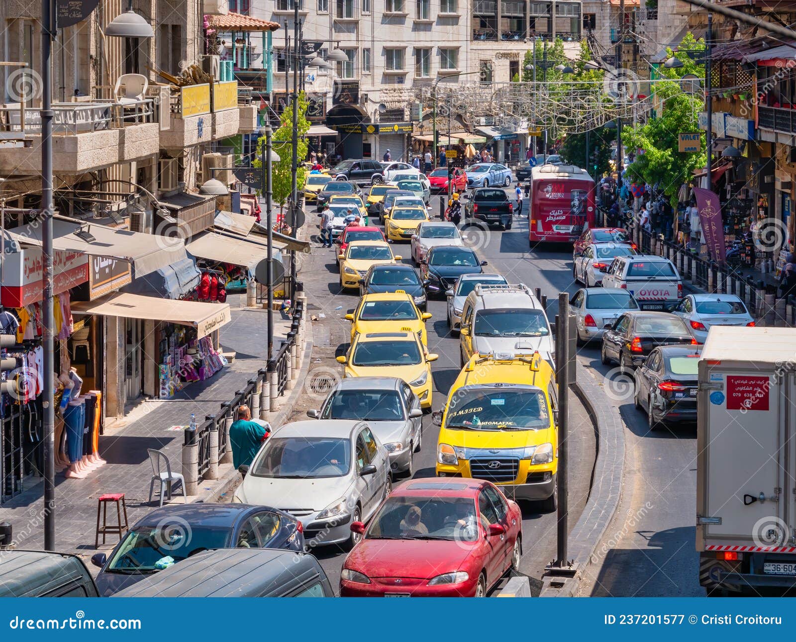 Busy Traffic on the Streets in the Center of Amman, Jordan Editorial ...