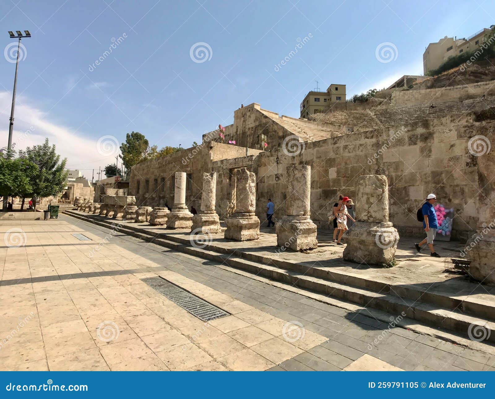 Amman, Jordan, November 2019 - a Group of People on a Stone Building ...