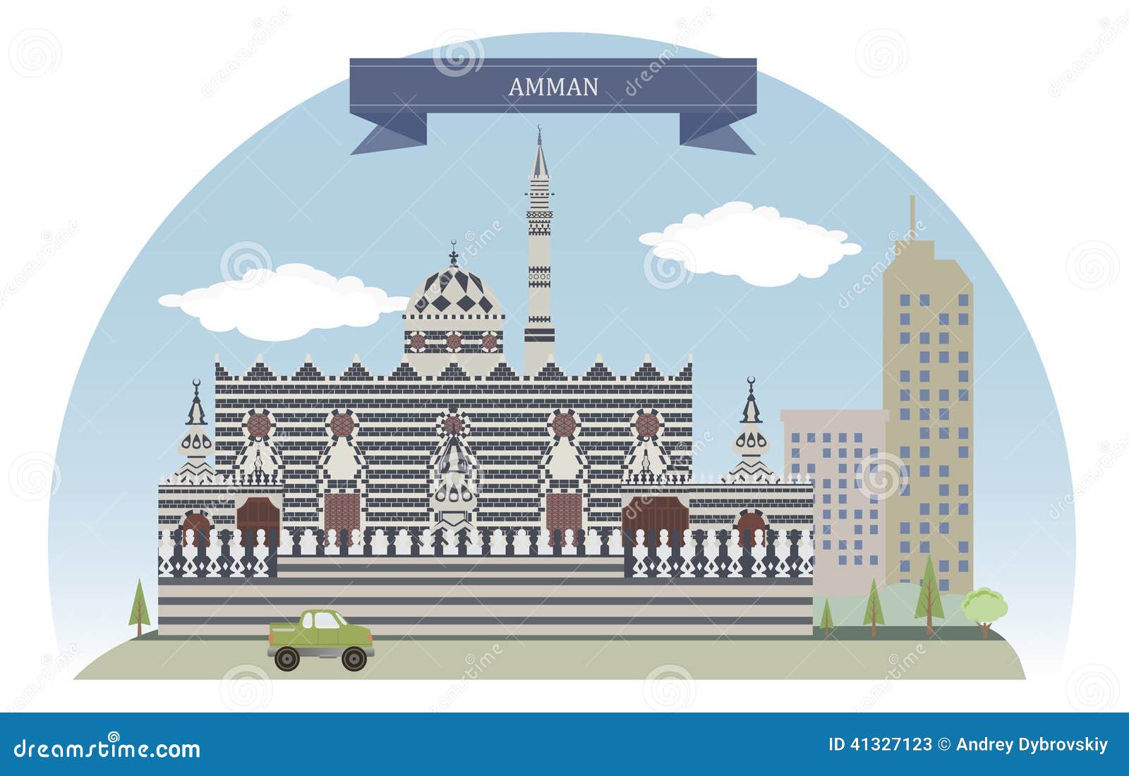 Amman, Jordan stock vector. Illustration of architecture - 41327123