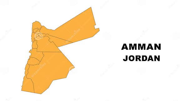 Amman Map in Jordan. Vector Map of Jordan Stock Vector - Illustration ...