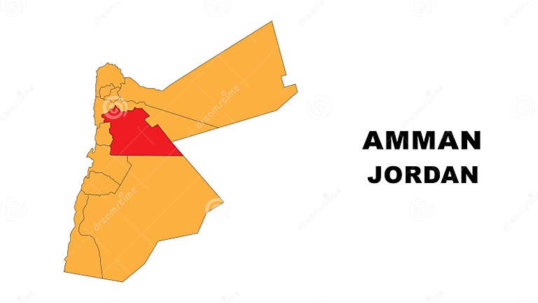 Amman Map in Jordan. Vector Map of Jordan Stock Vector - Illustration ...
