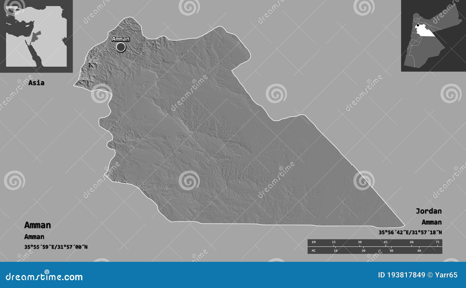 Amman, Province of Jordan,. Previews. Bilevel Stock Illustration ...