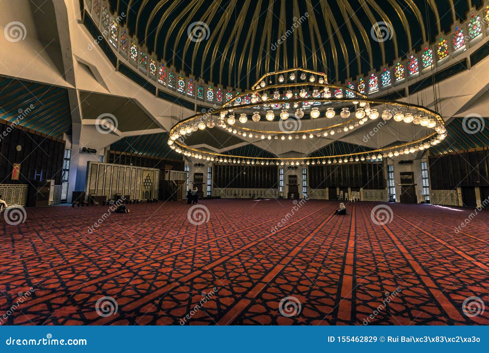 Amman - September 30, 2018: Inside the Prayer Hall of the Mosque of ...