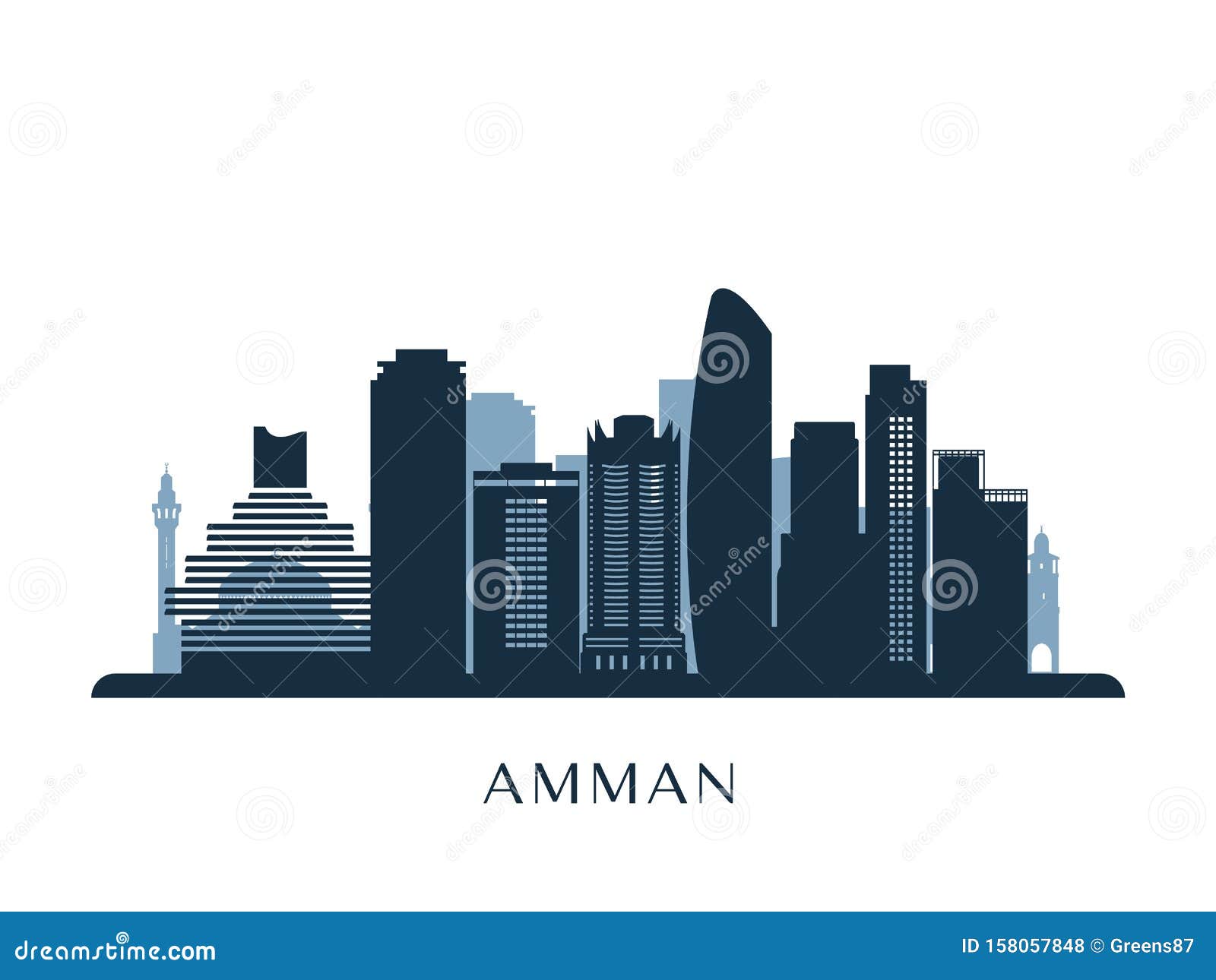 Amman Skyline Horizontal Banner. Vector Illustration | CartoonDealer ...