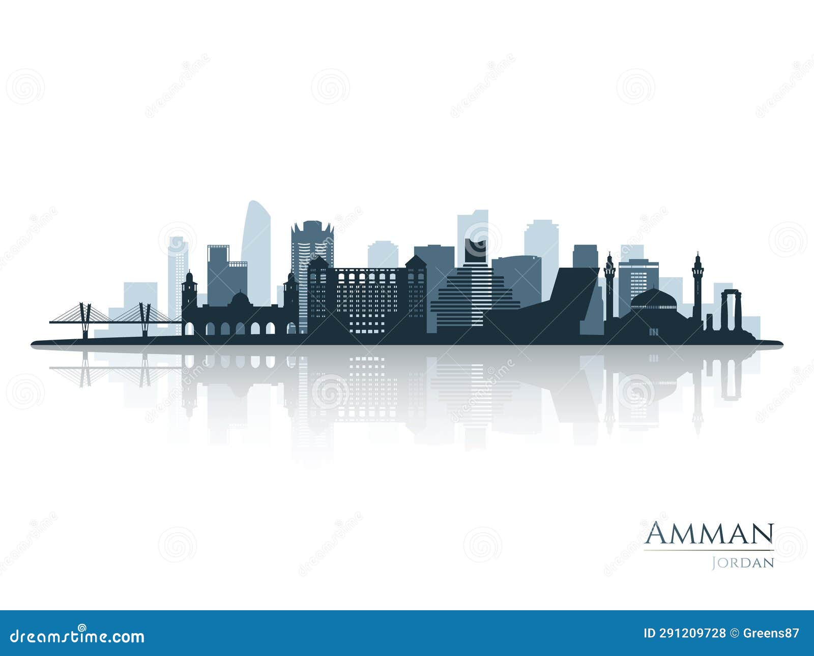 Amman Skyline Horizontal Banner. Vector Illustration | CartoonDealer ...