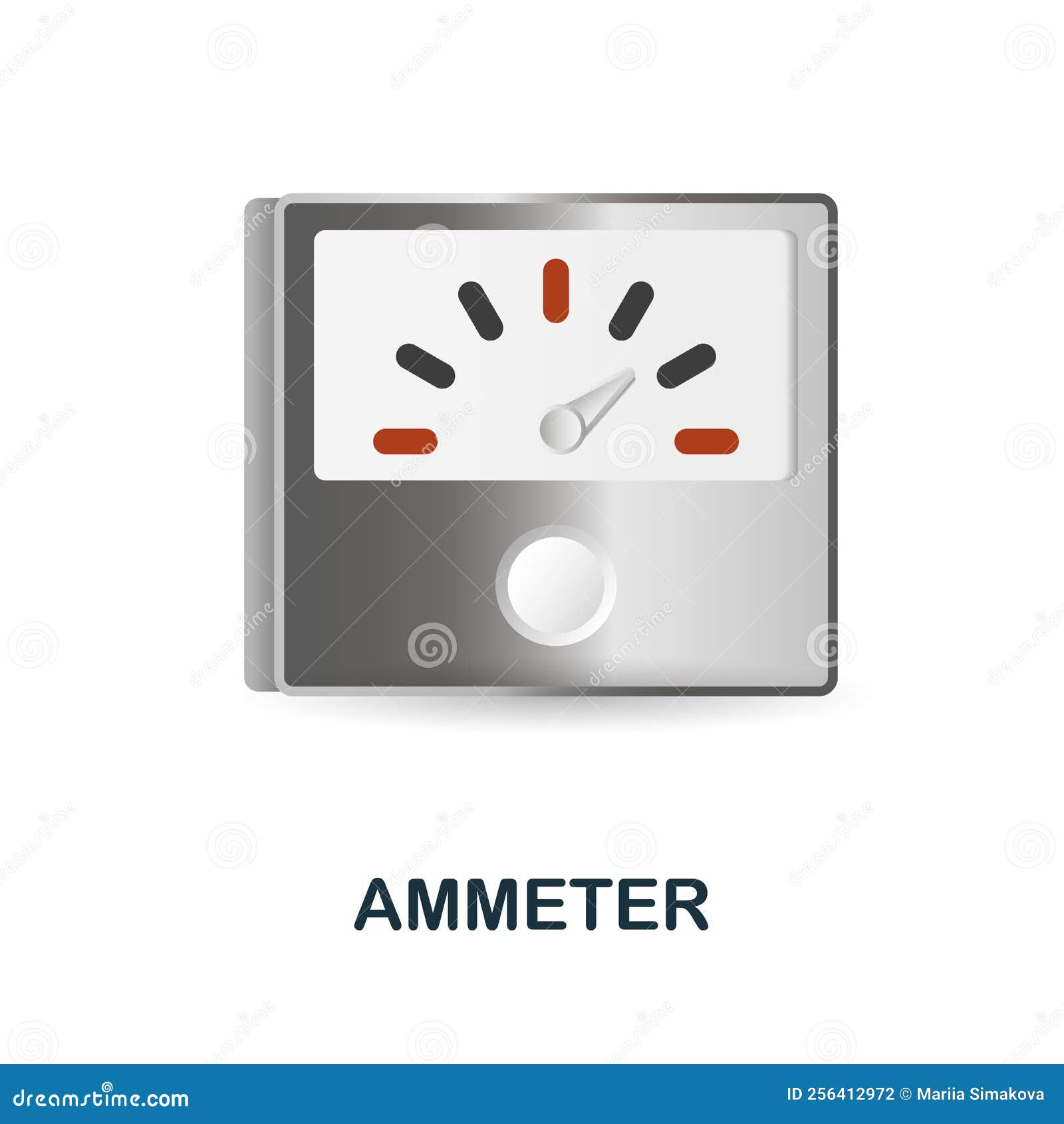 Ammeter Icon. 3d Illustration from Measuring Collection Stock Vector ...