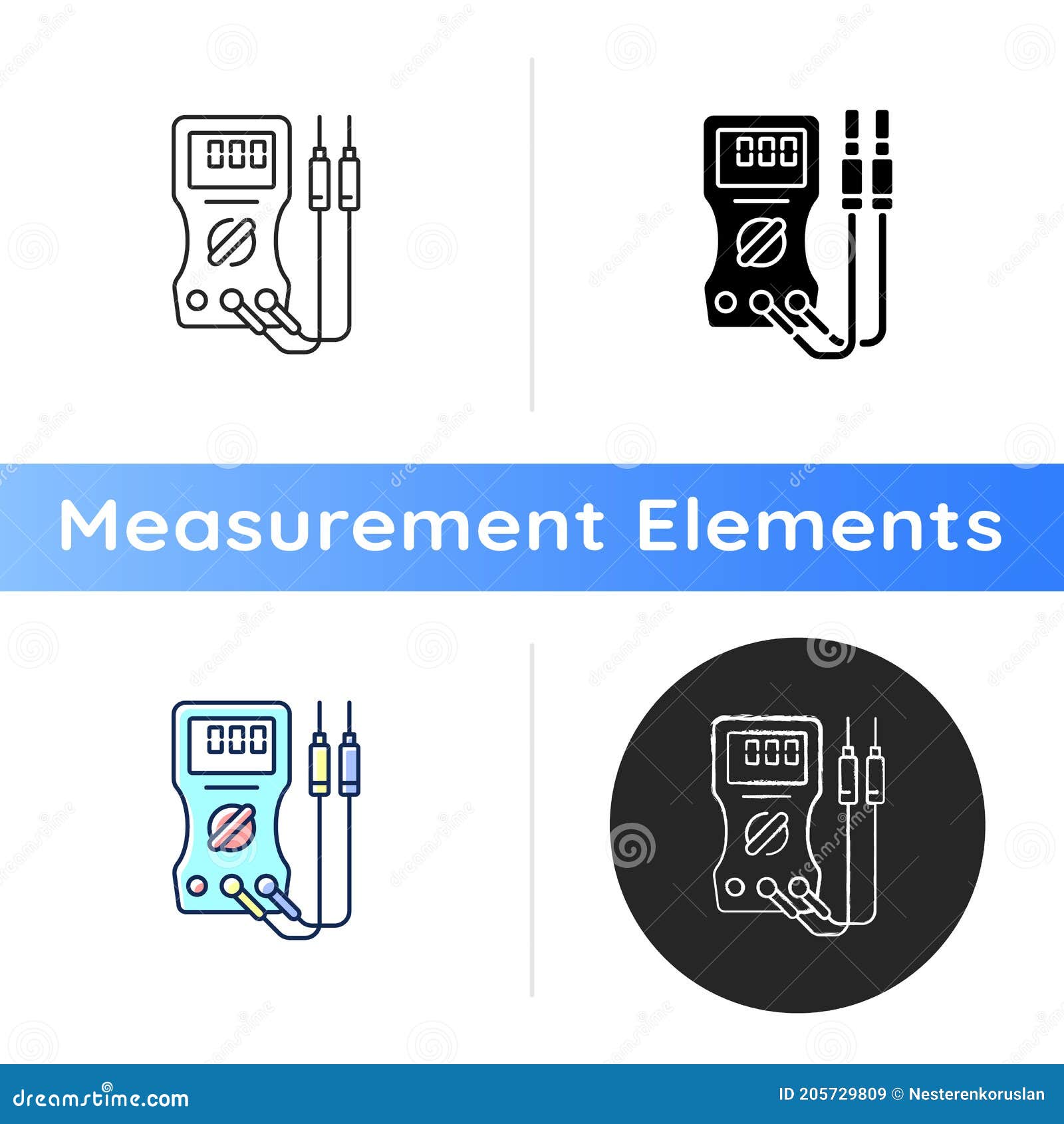 Ammeter icon stock vector. Illustration of meter, measurement - 205729809