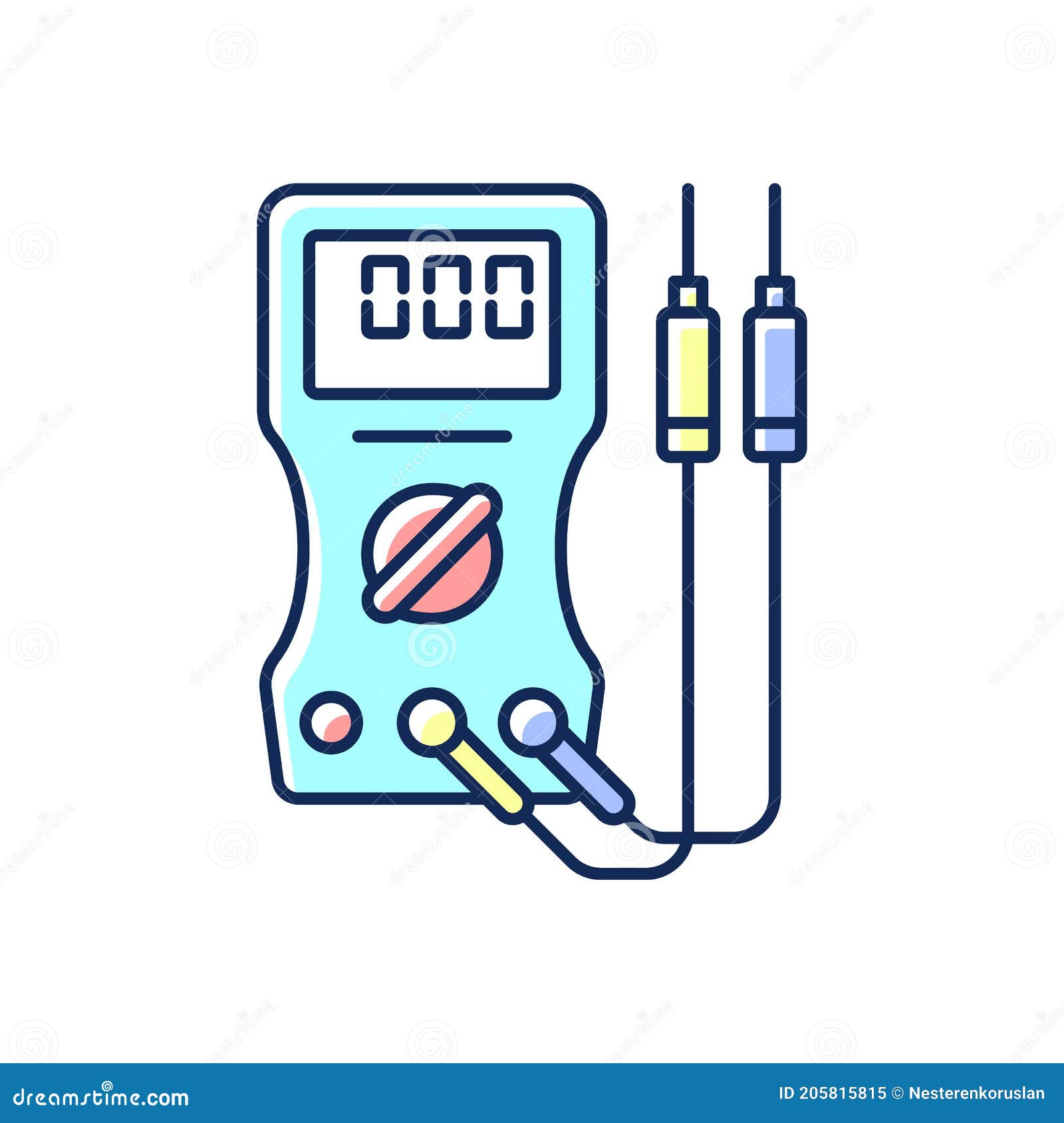 Ammeter RGB color icon stock vector. Illustration of outline - 205815815