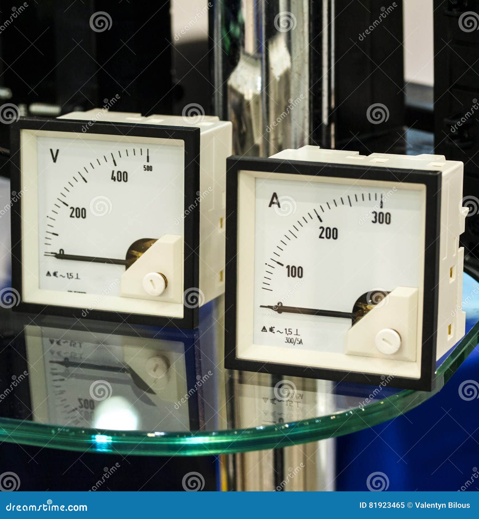 The ammeter and voltmeter stock image. Image of measure - 81923465