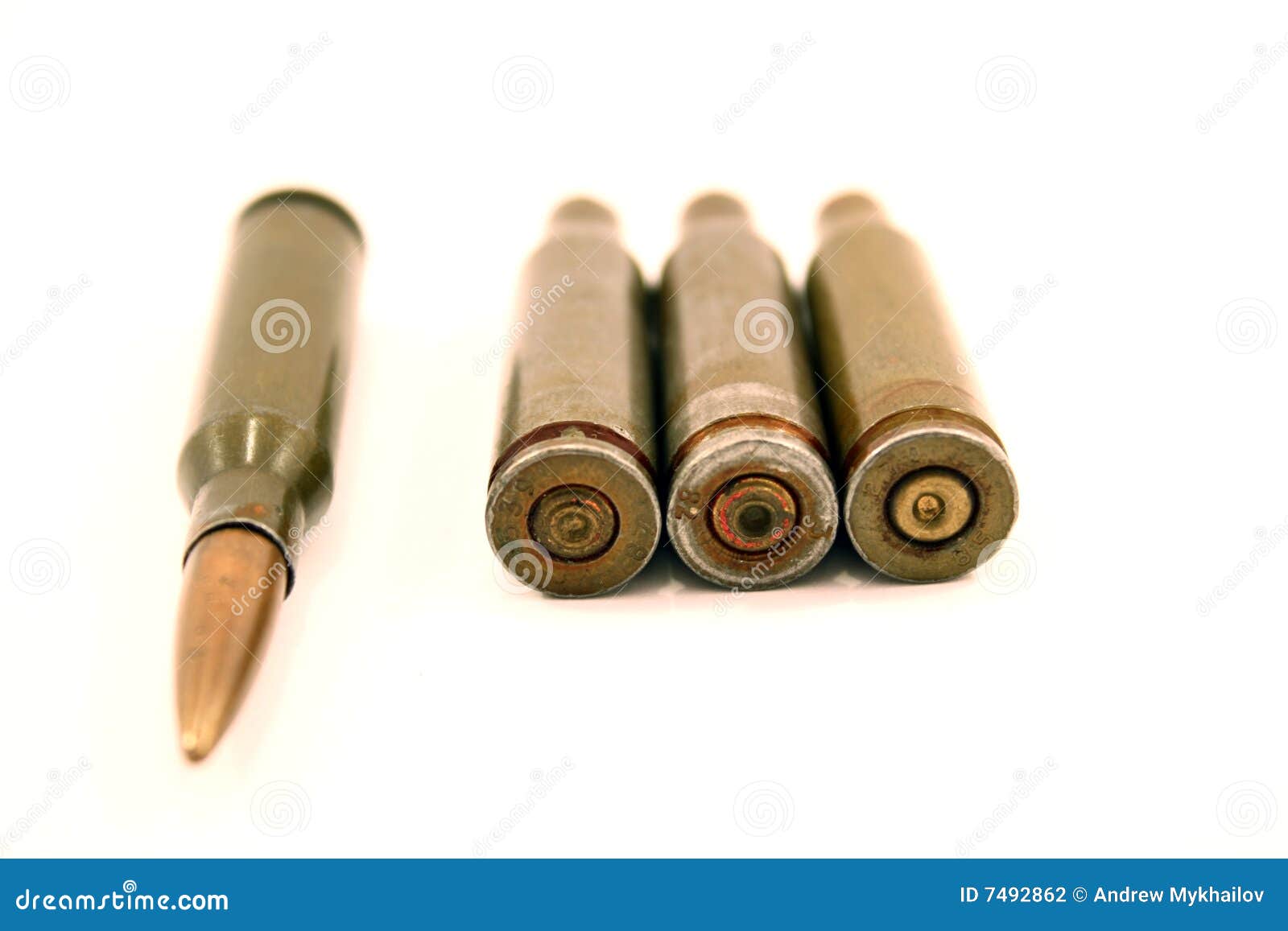 Ammo stock photo. Image of bullet, sleeve, white, ammo - 7492862