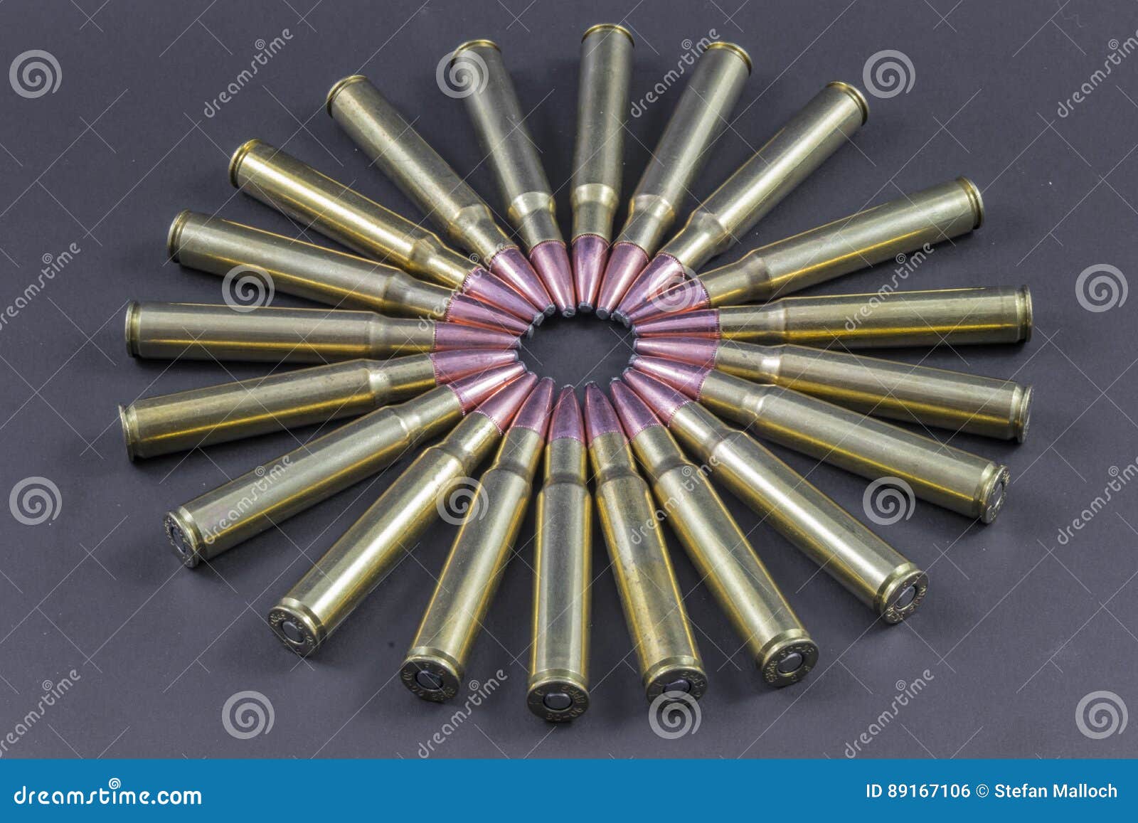 Ammo arranged in a circle stock photo. Image of danger - 89167106