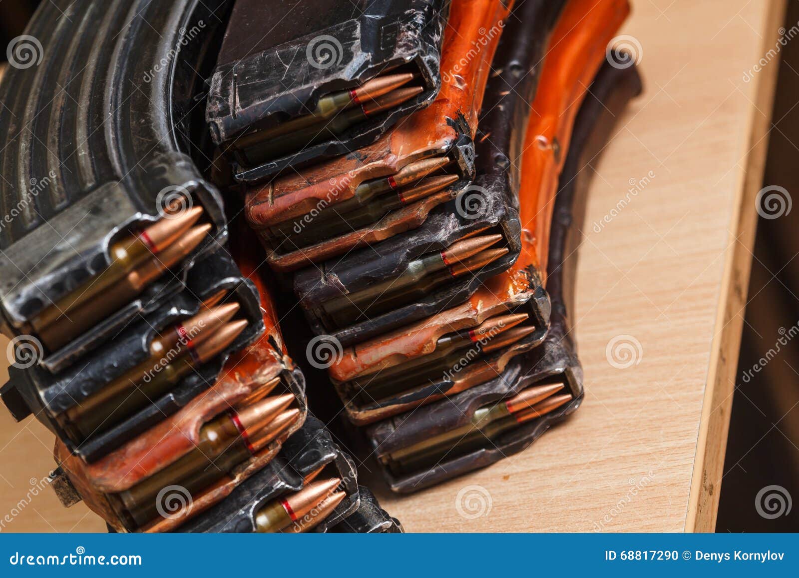Ammo for Machine Guns with Loaded Magazines Stock Photo - Image of ...