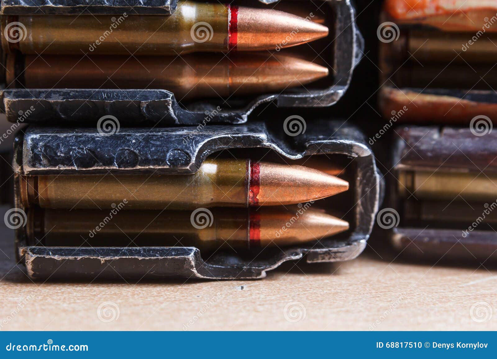 Ammo for Machine Guns with Loaded Magazines Stock Photo - Image of ...