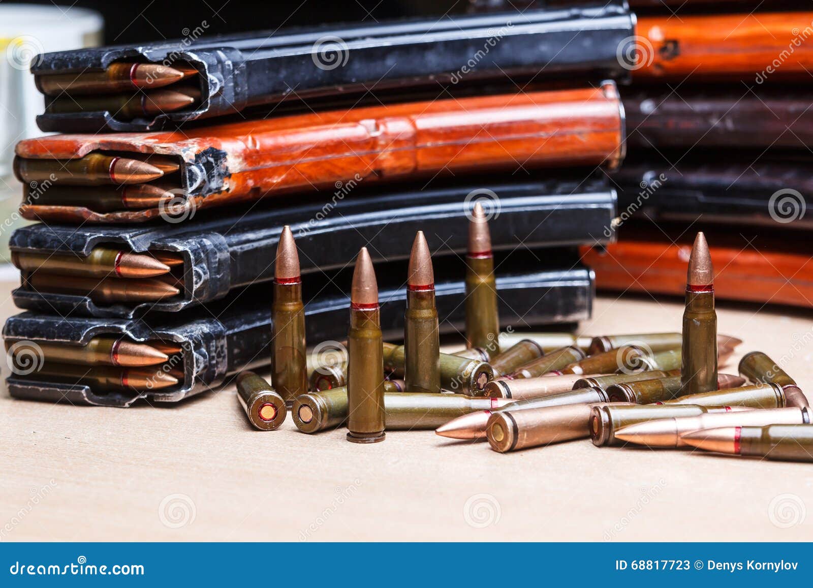 Ammo for Machine Guns with Loaded Magazines Stock Image - Image of ...