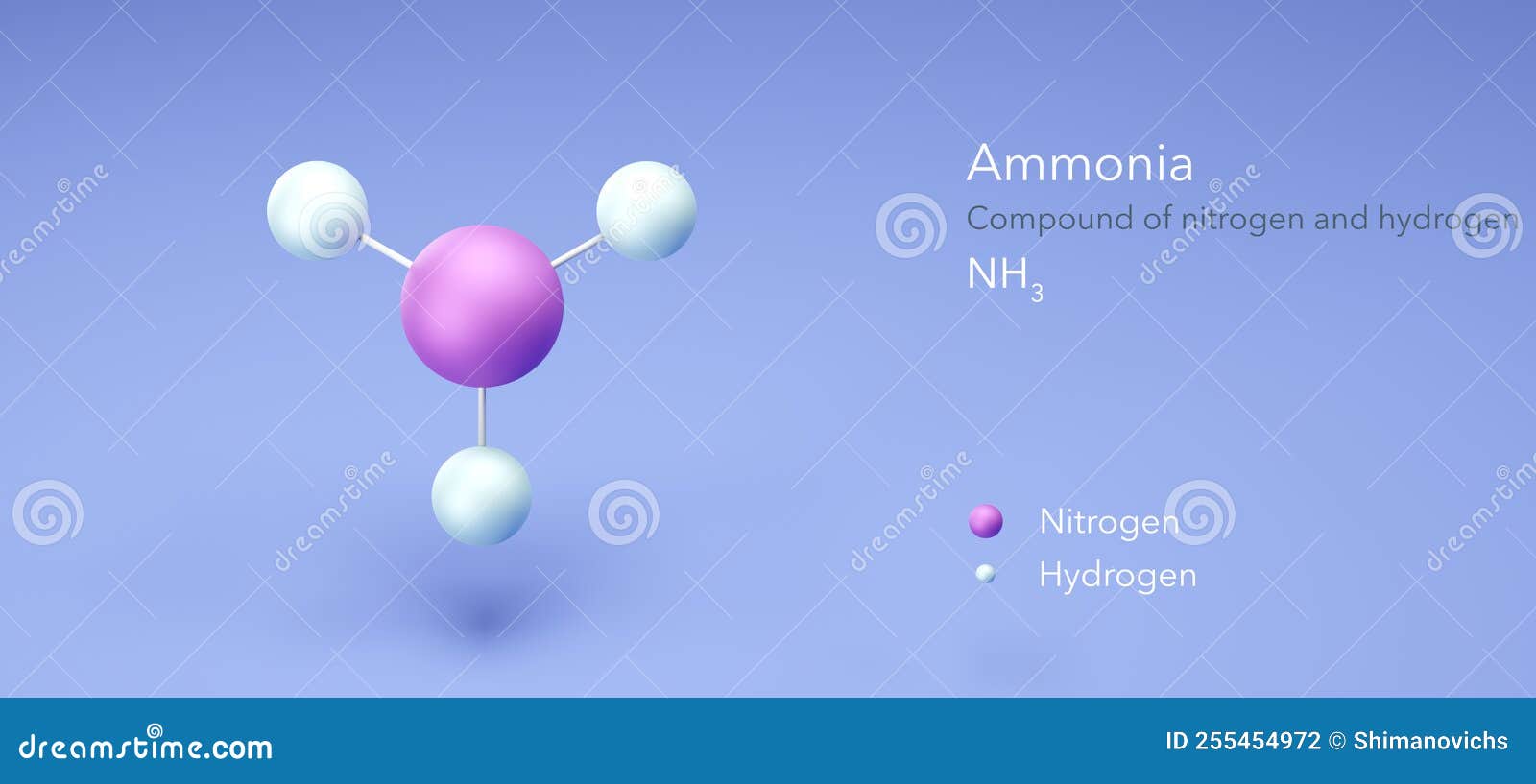 Ammonia Molecular Structure, 3d Model Molecule, Binary Hydride ... Ammonia Molecular Structure, 3d Model Molecule, Binary Hydride ...