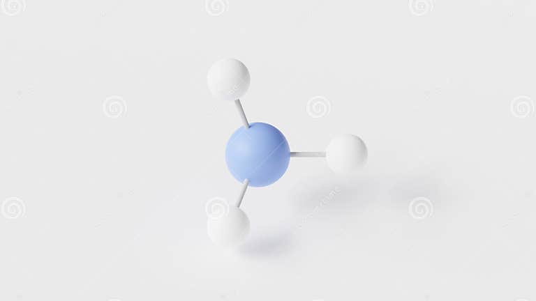 Ammonia Molecule 3d, Molecular Structure, Ball and Stick Model ...