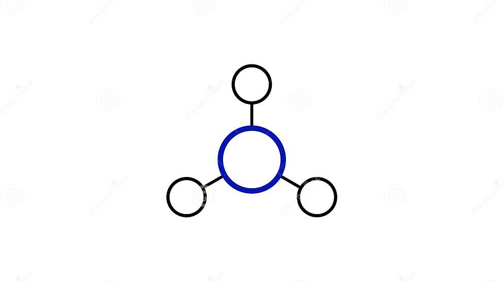 Ammonia Molecule, Structural Chemical Formula, Ball-and-stick Model ...