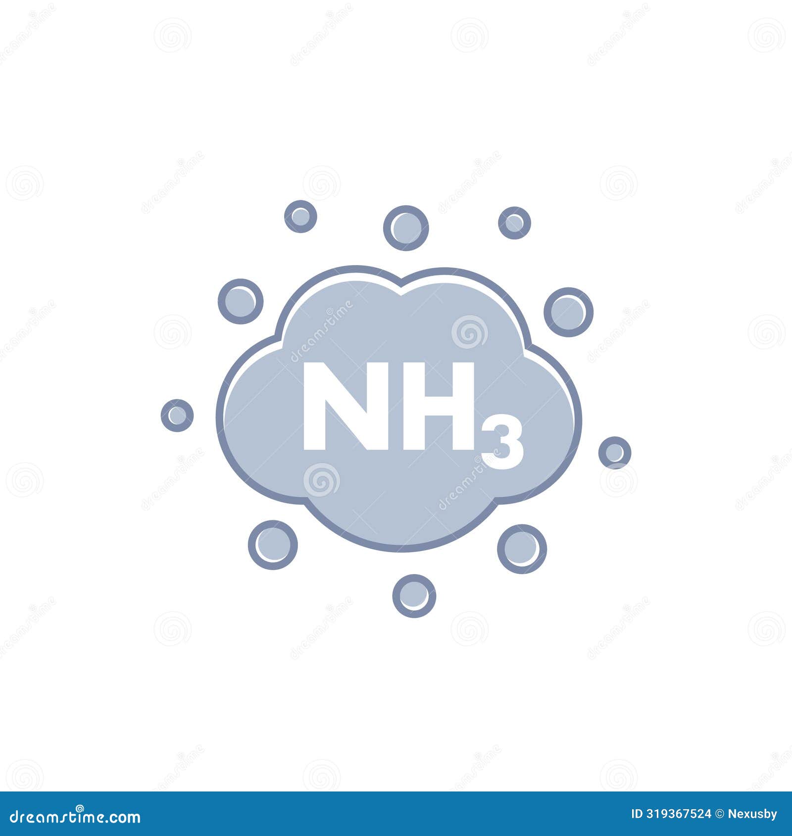 Ammonia, NH3 Gas Icon with a Cloud Stock Vector - Illustration of ...