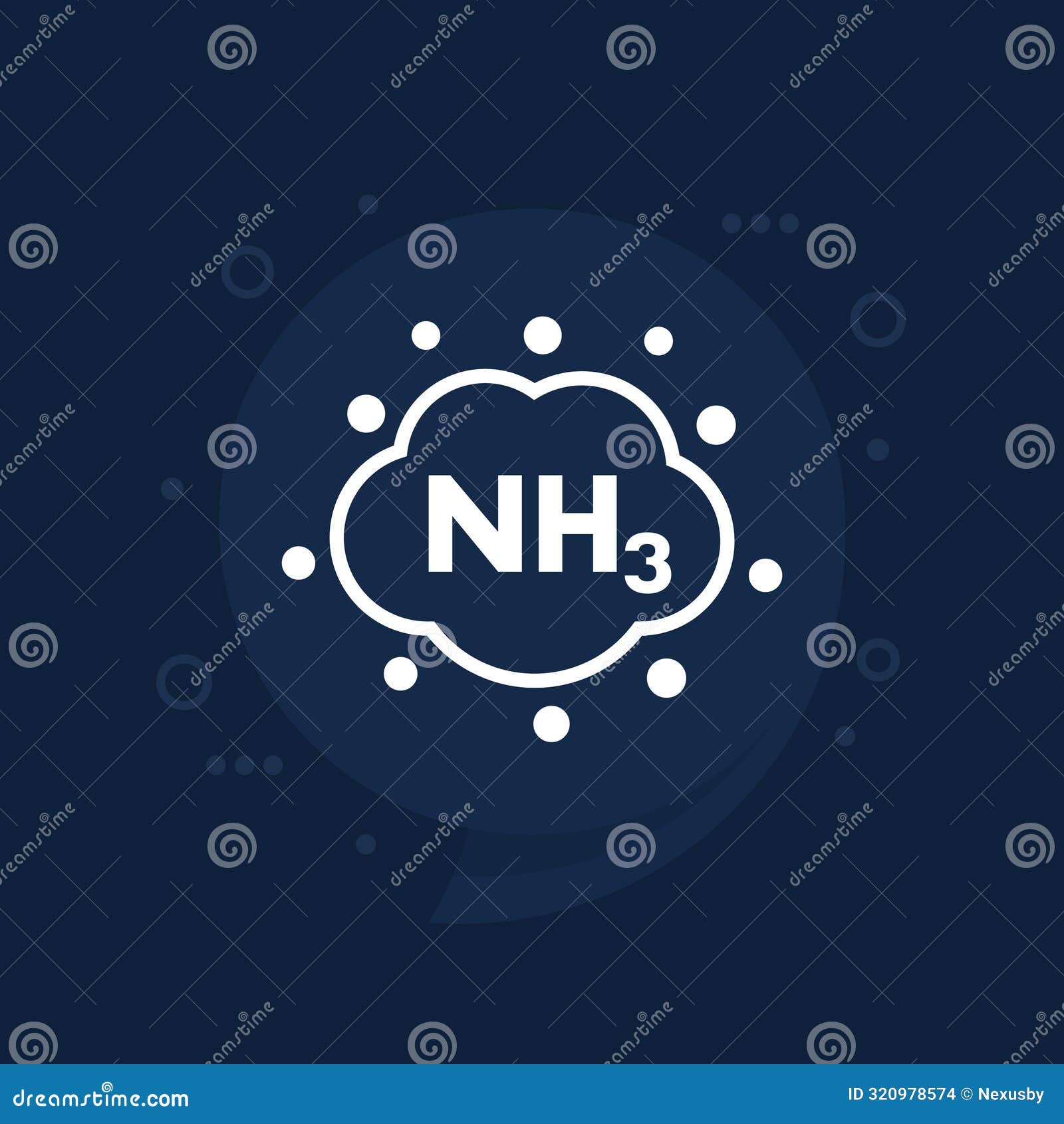 Ammonia, NH3 Gas Icon with a Cloud, Vector Stock Vector - Illustration ...